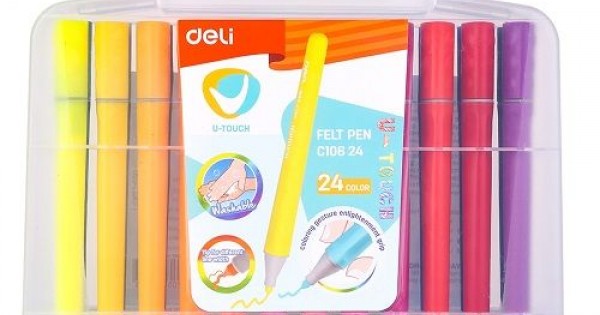 Флумастери Deli U-touch EC10624, 24 цвята